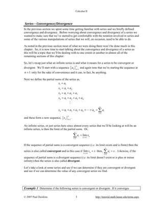 Calc ii seriesconvergence | PDF