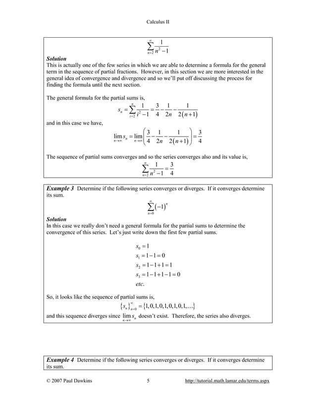 Calc ii seriesconvergence | PDF
