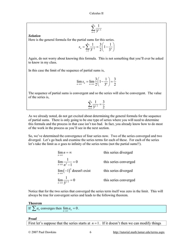 Calc ii seriesconvergence | PDF
