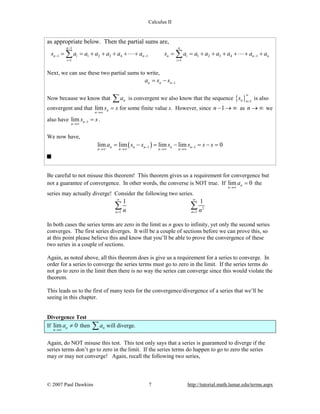 Calc ii seriesconvergence | PDF