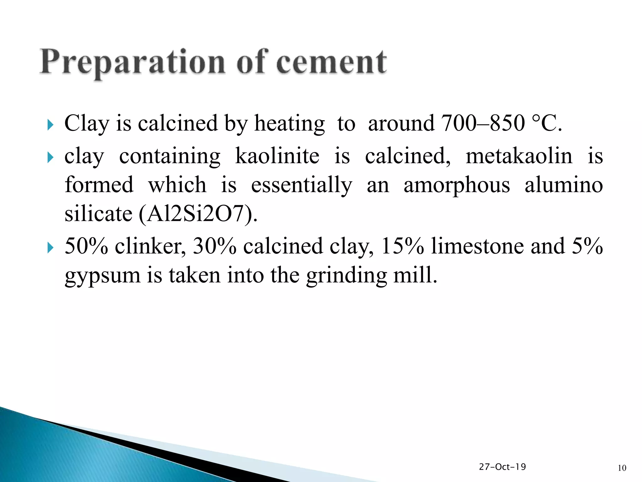 Calcined clay limestone cement (lc3) | PPTX