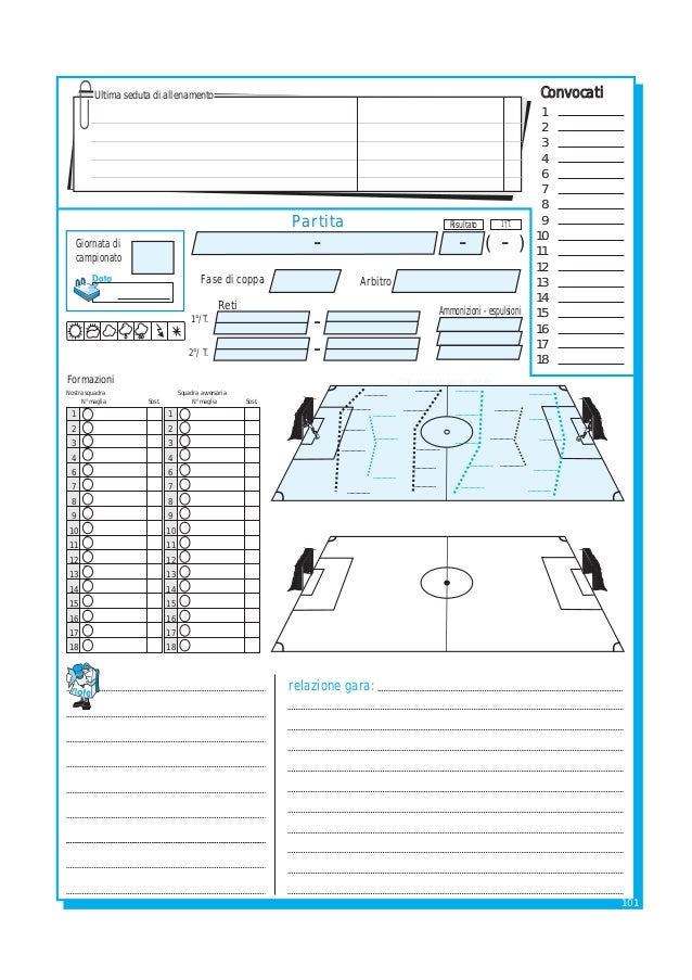 Calcio. Registrazione del lavoro di allenamento e della partita