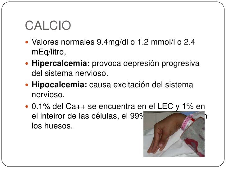 Valores Normales De Calcio