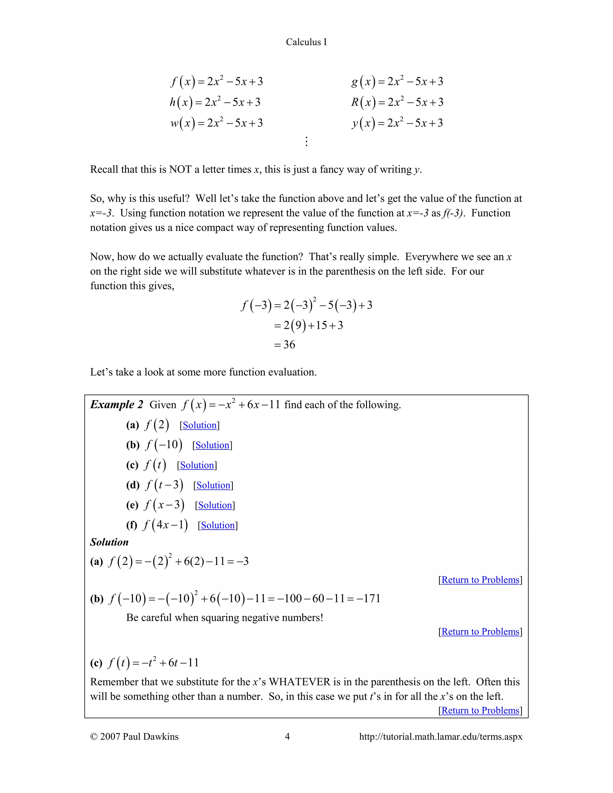 Calculus - Functions Review | PDF