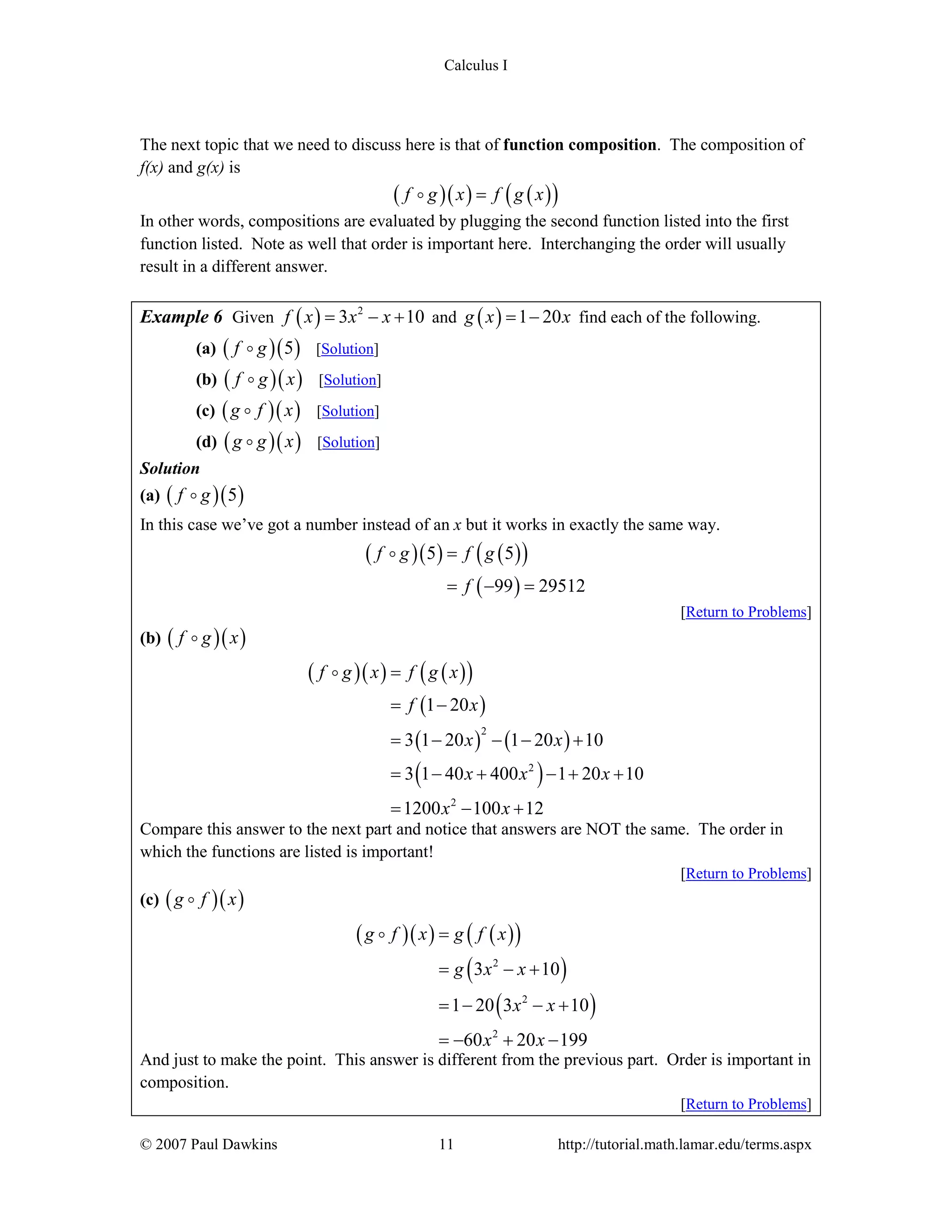 Calculus - Functions Review | PDF