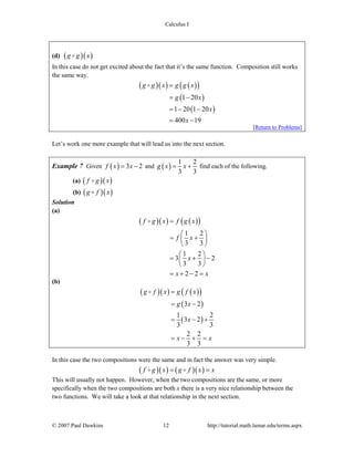 Calculus - Functions Review | PDF
