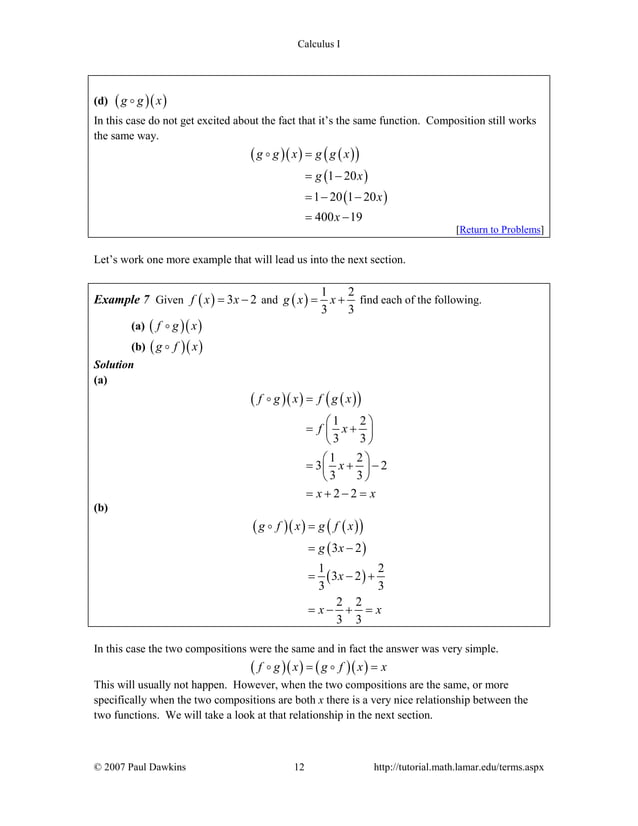 Calculus - Functions Review | PDF