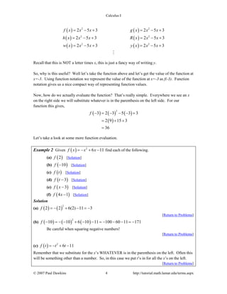 Calculus - Functions Review | PDF