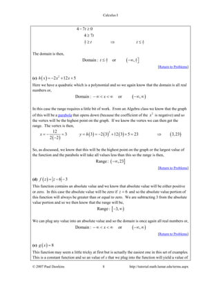 Calculus - Functions Review | PDF