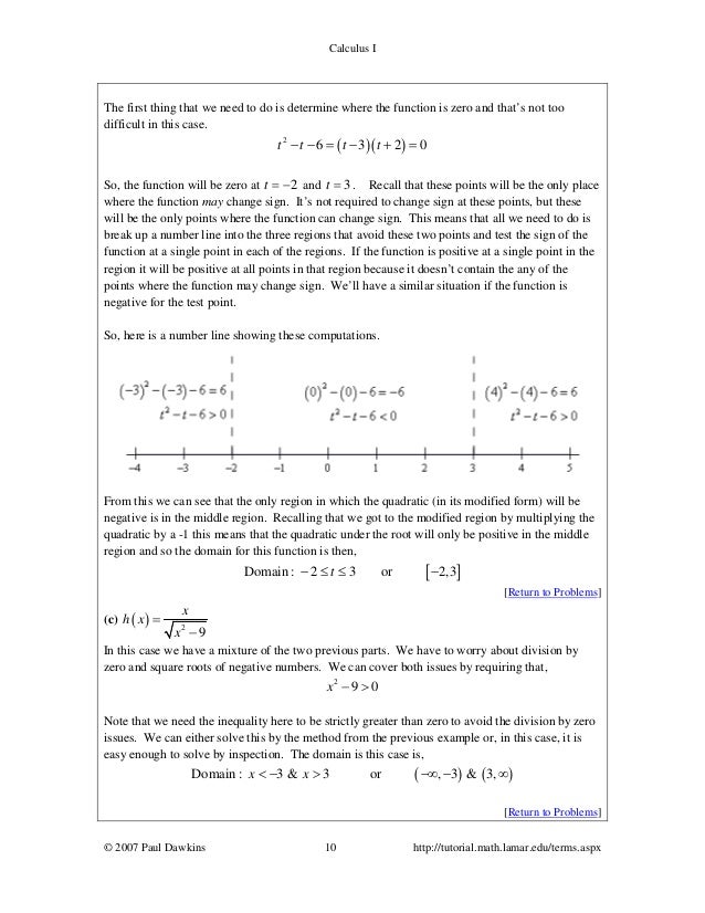 Calculus - Functions Review