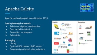 A smarter Pig: Building a SQL interface to Apache Pig using Apache Calcite | PPT