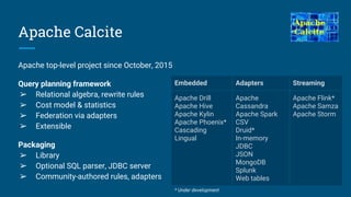 Streaming SQL w/ Apache Calcite | PPT