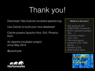 Apache Calcite: One planner fits all | PPT