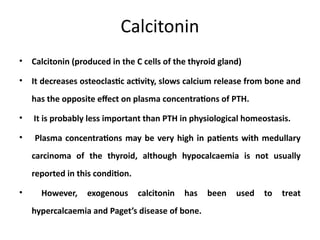 calcium, hypercalcemia, hypocalcemia ppt | PPTX