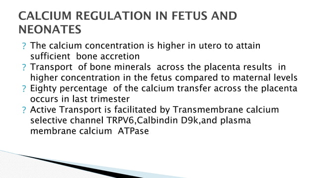 calcium homeostasis in the newborn latest | PPTX