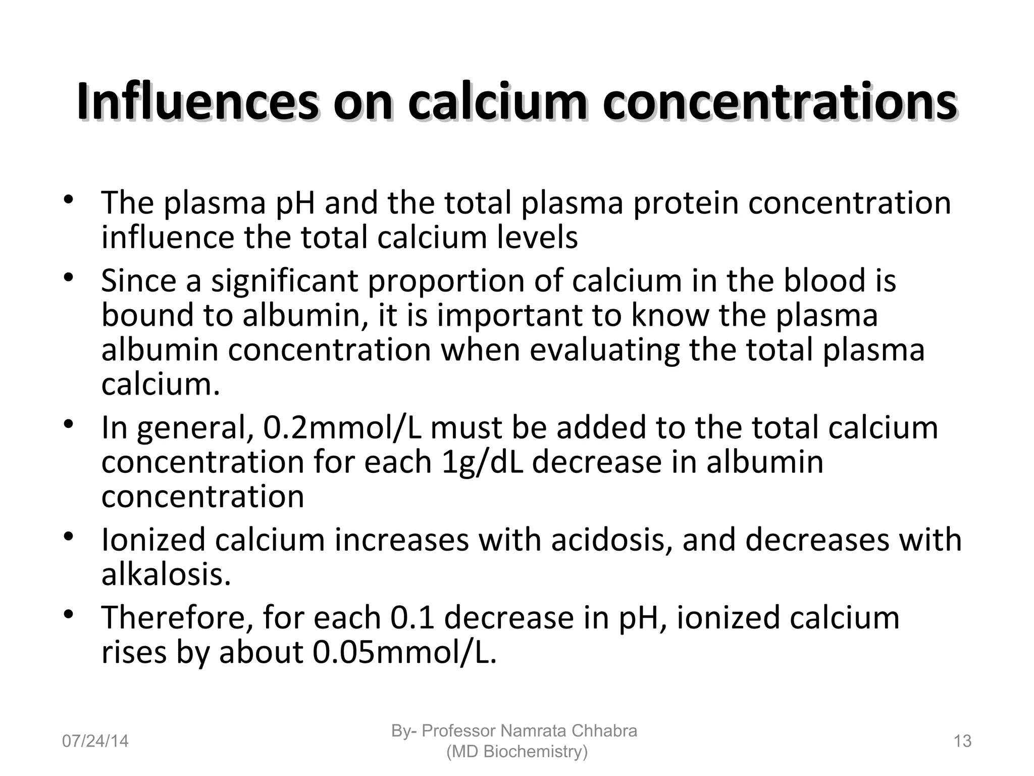 Calcium functions and significance | PPT