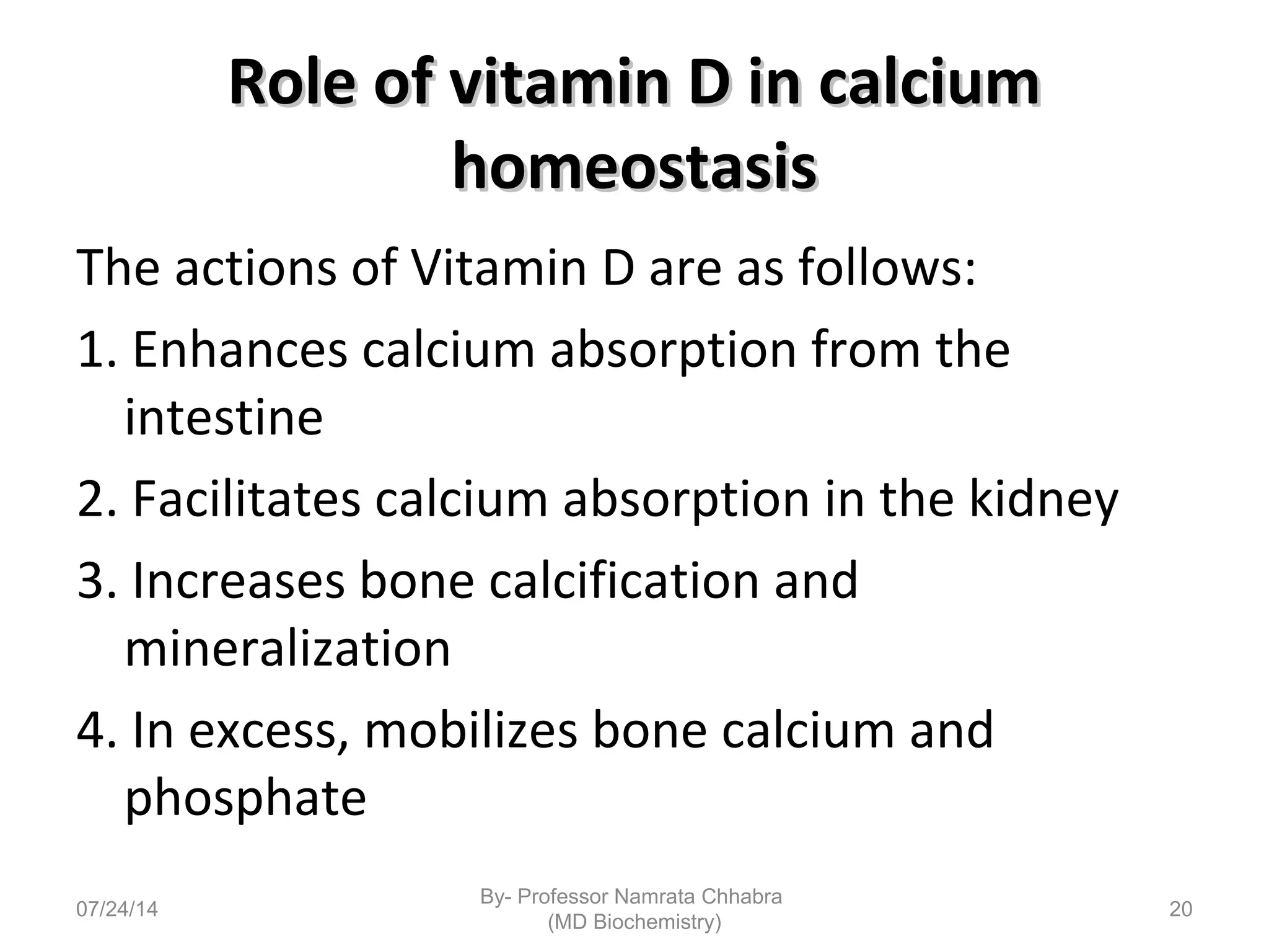 Calcium functions and significance | PPT