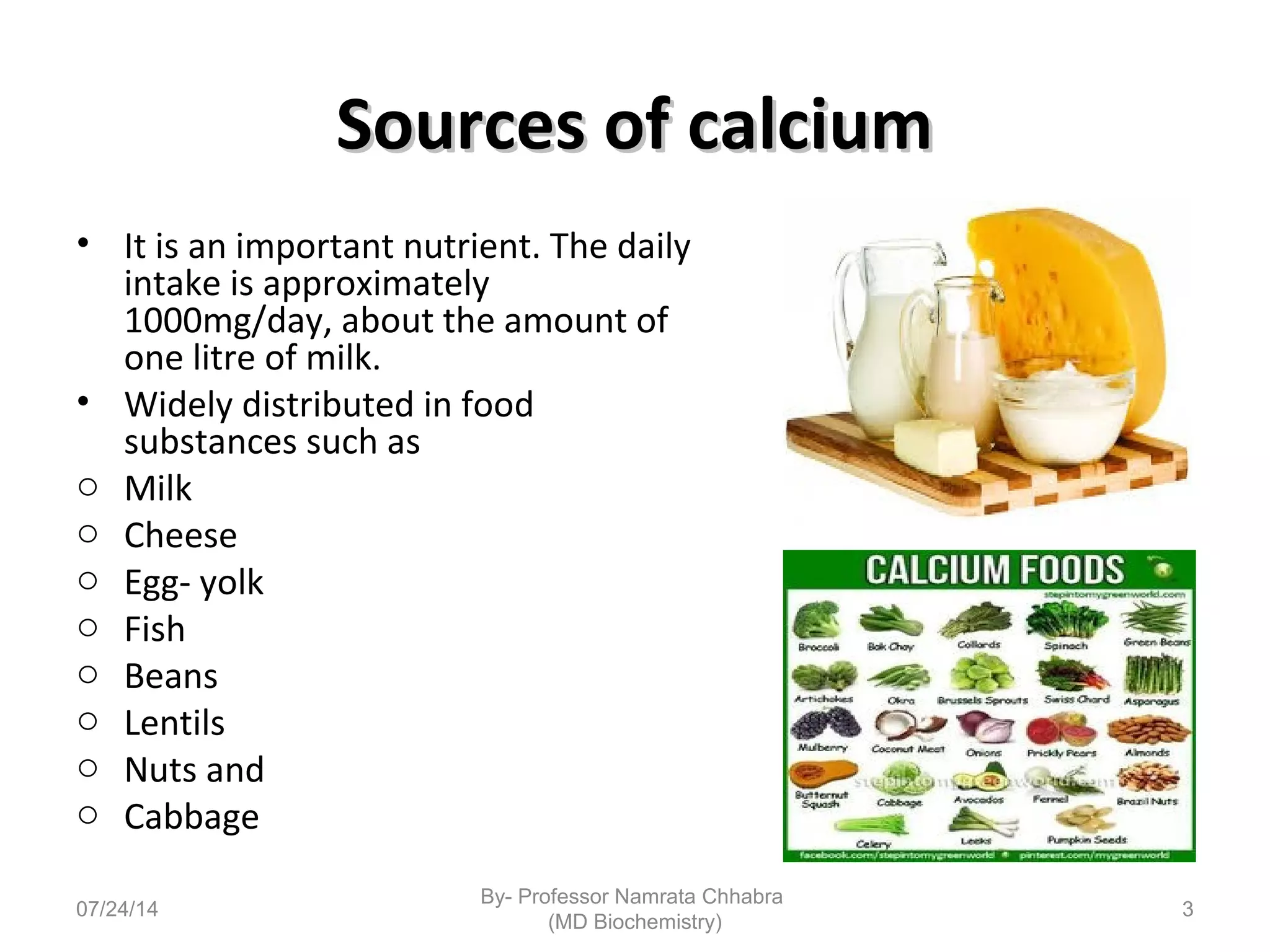 Calcium functions and significance | PPT
