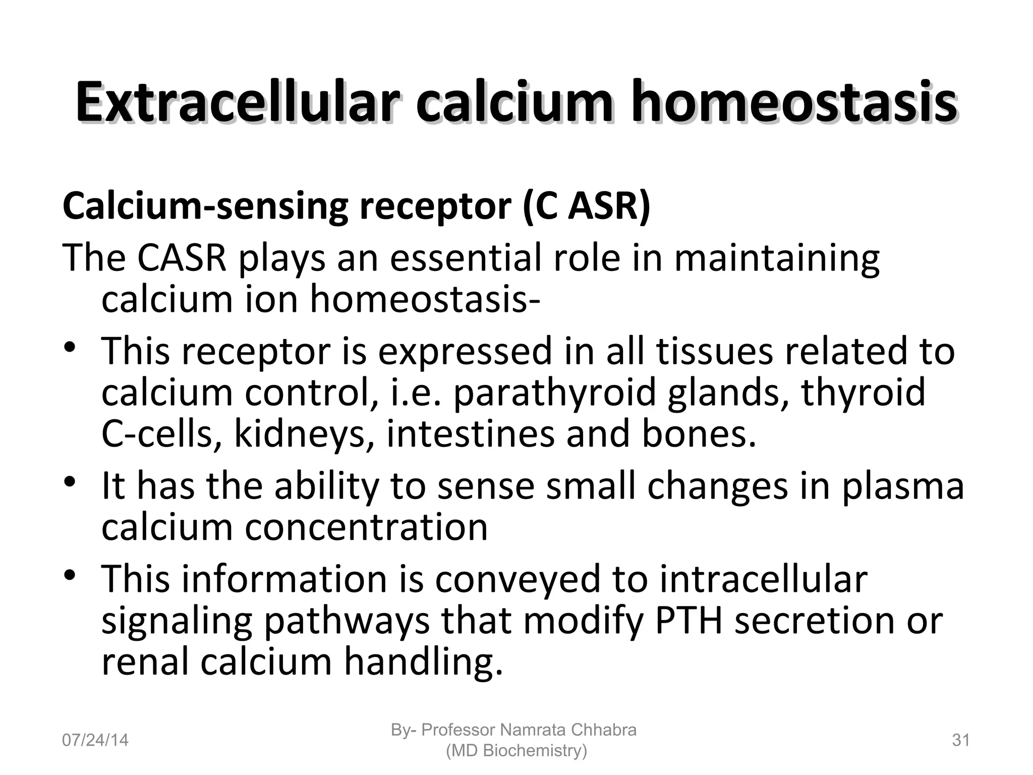 Calcium functions and significance | PPT