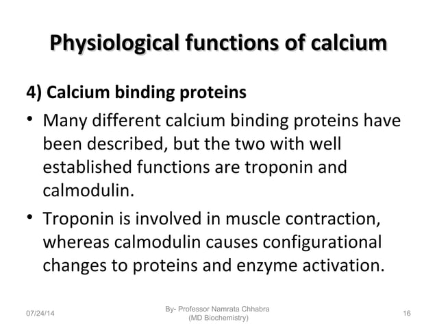 Calcium functions and significance | PPT