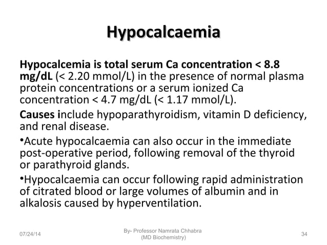 Calcium functions and significance | PPT