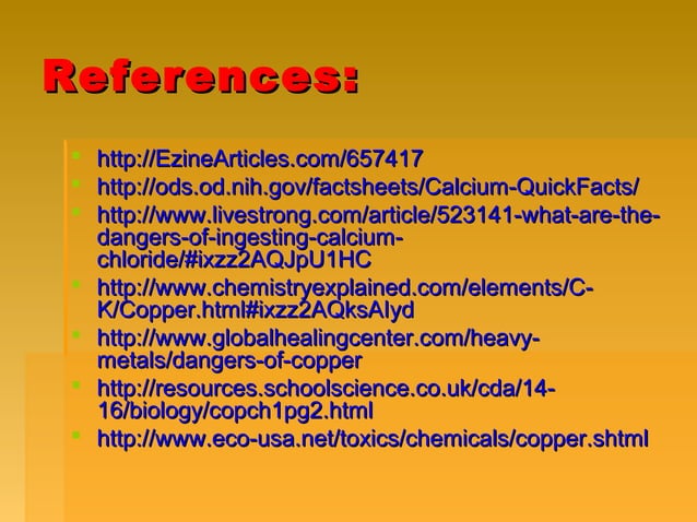 Calcium and copper | PPT