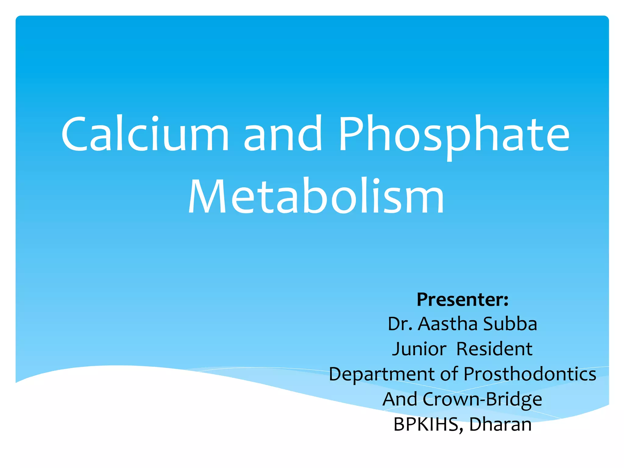 Calcium and phosphate metabolism | PDF