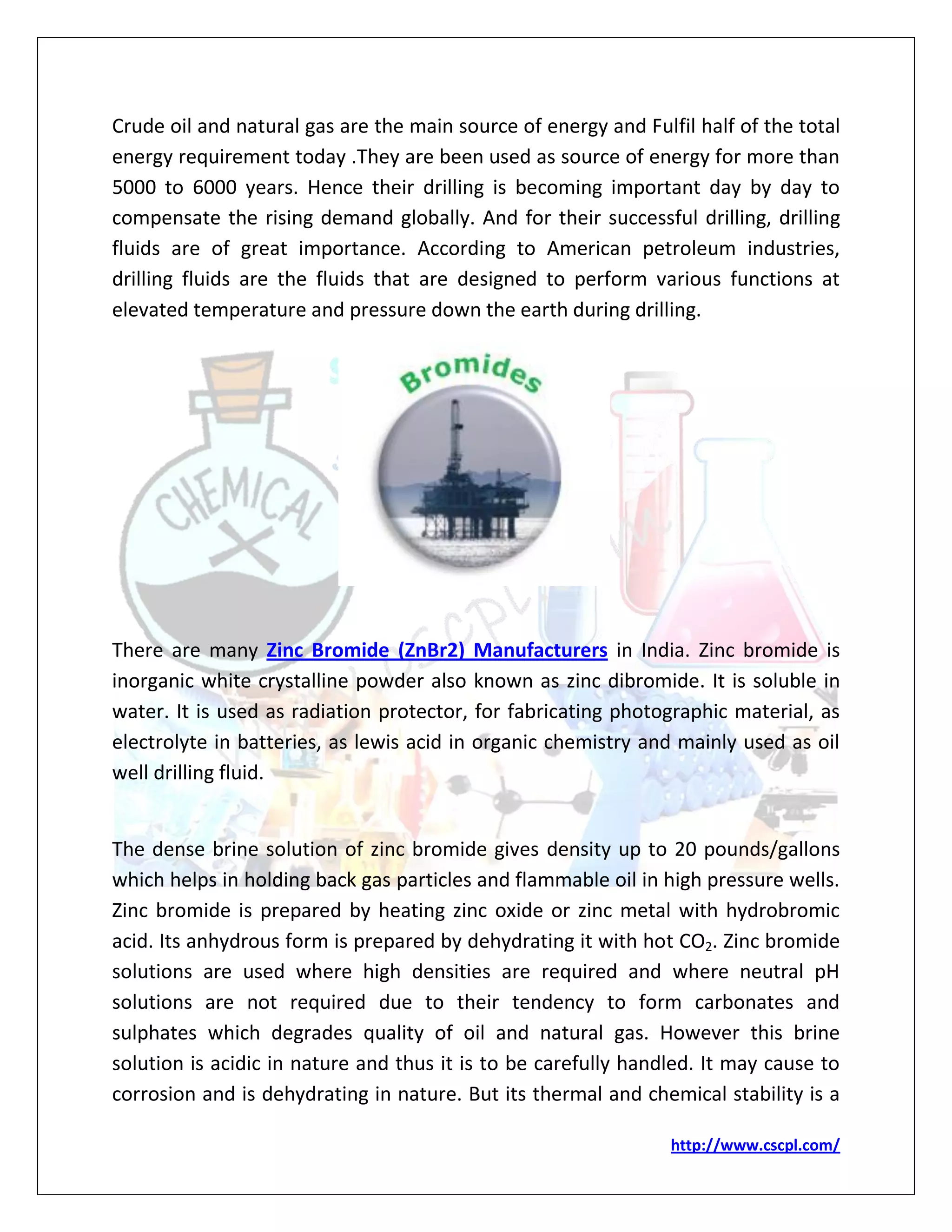 Calcium bromide and zinc bromide | PDF