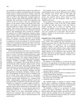 Calcium channel blocker ingestion an evidence based consensus guideline ...