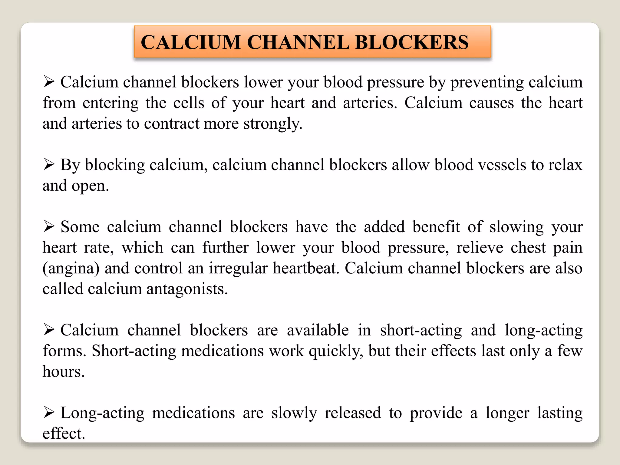 Calcium channel blockers | PPTX