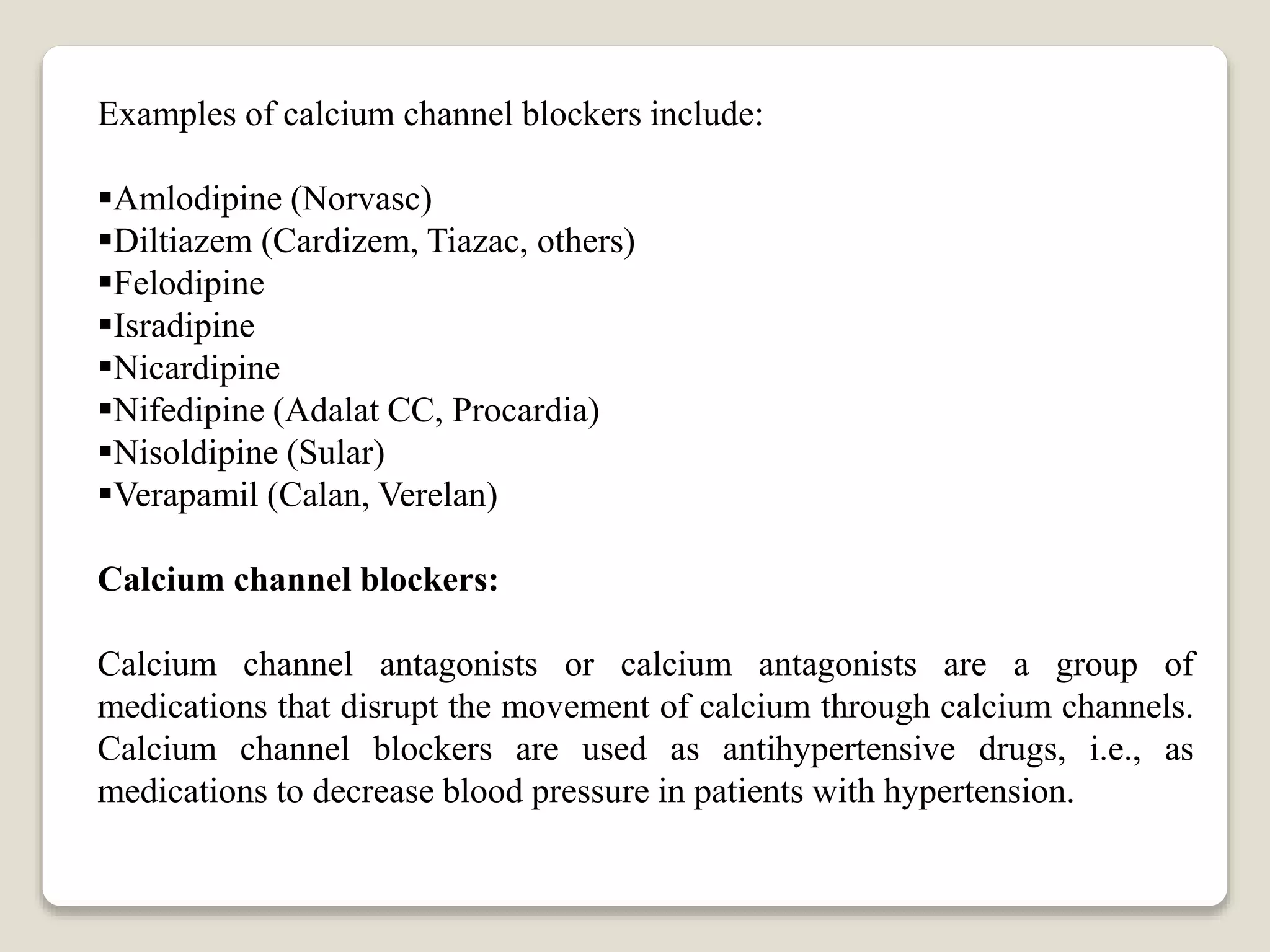 Calcium channel blockers | PPTX