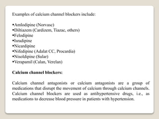 Calcium channel blockers | PPTX