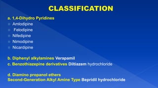 Calcium channel blockers - Medicinal chemistry for B.Pharm. | PPTX