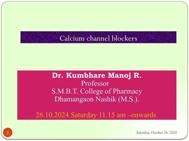 Calcium channel blockers calcium channel antagonists or calcium ...