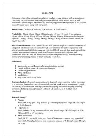 Calcium channel blockers word file | PDF