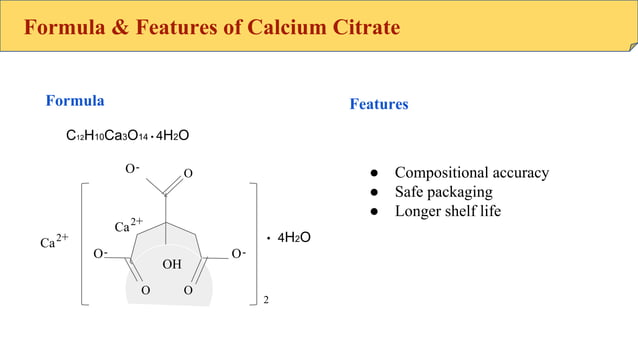 Specification Of Calcium Citrate | PPT