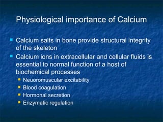 Calcium homeostasis | PPT