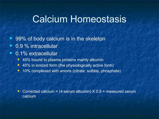 Calcium homeostasis | PPT | Endocrine and Metabolic Diseases | Diseases ...
