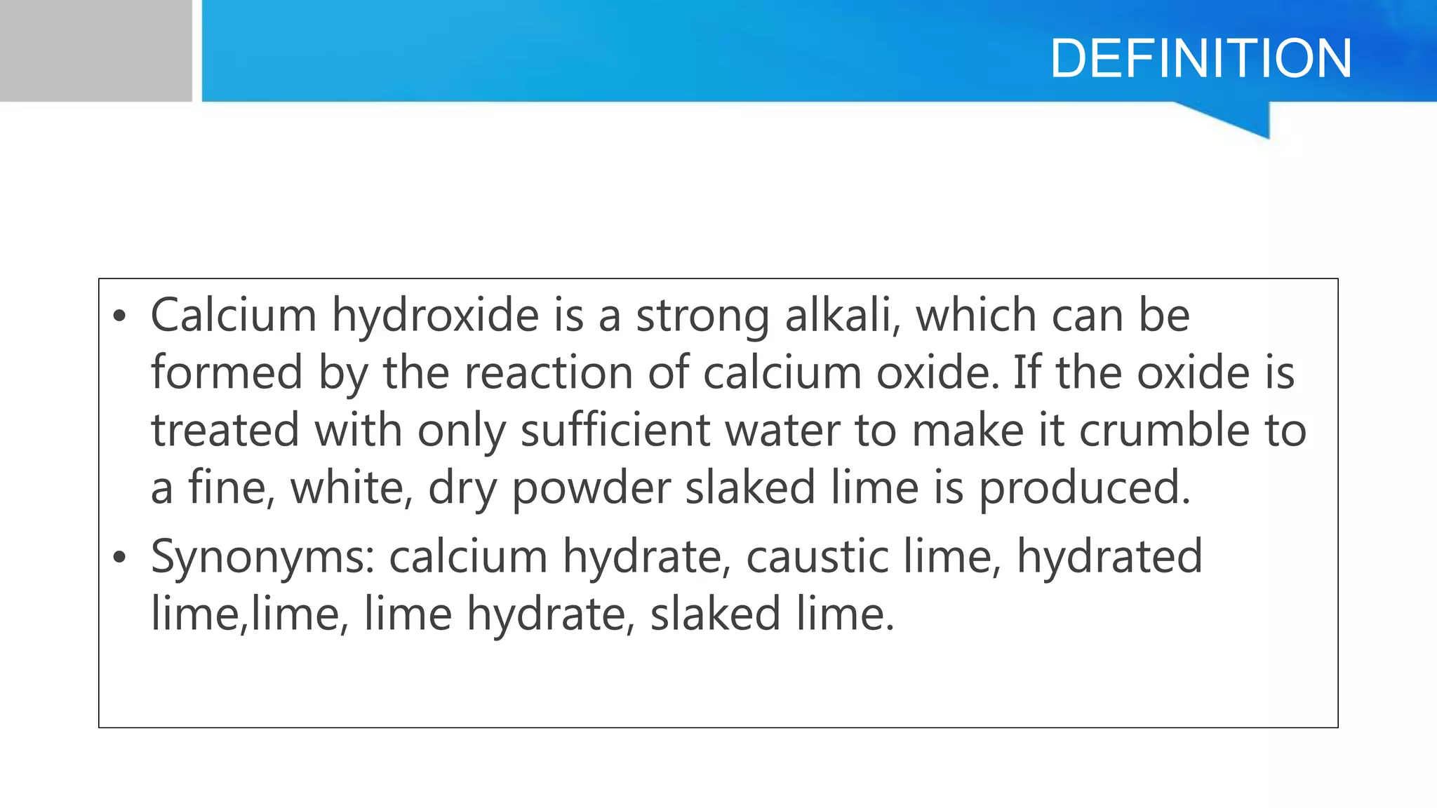 CALCIUM HYDROXIDE | PPTX