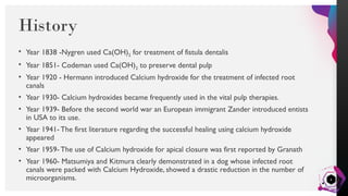 Calcium Hydroxide - Indications, Advantages | PPTX