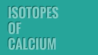 Calcium isotopes | PDF