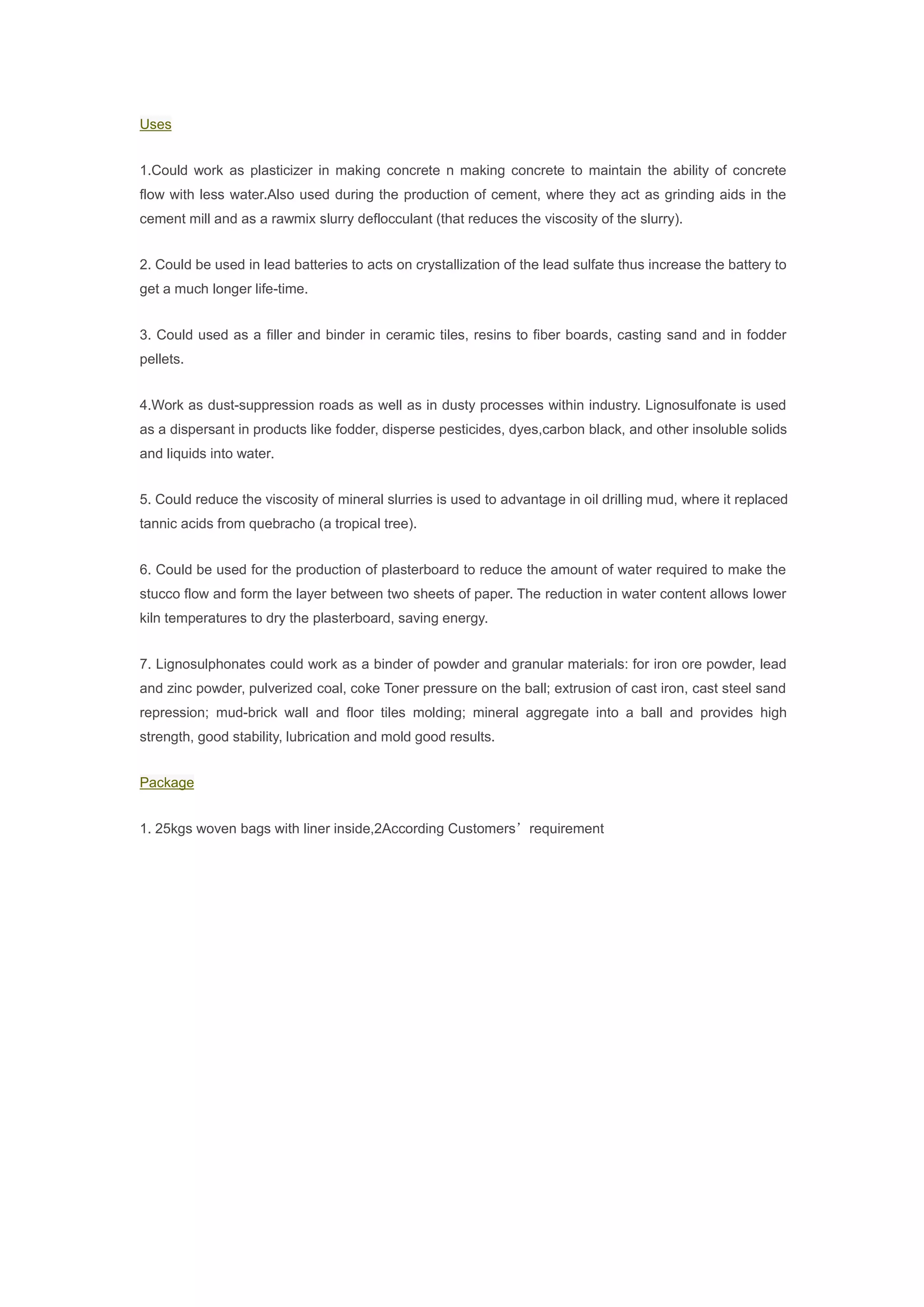 Calcium lignosulfonate grade two(gac ca ls-2)technical data sheet | PDF