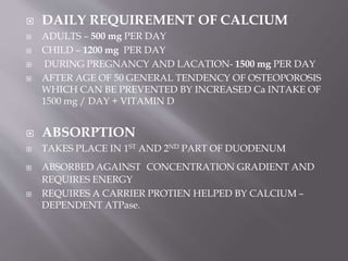 Calcium metabolism [ GENERAL INTRODUCTION ] | PPTX