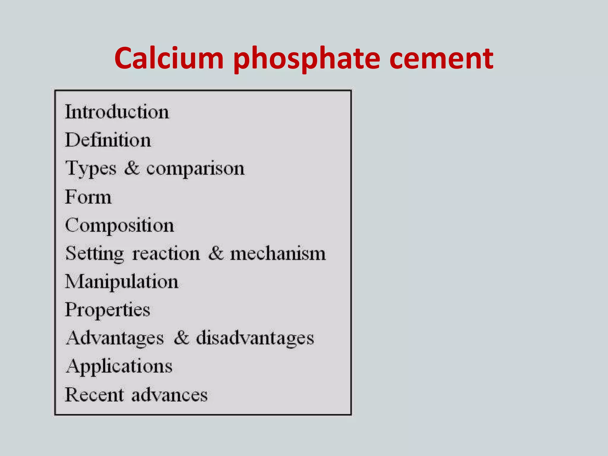 Calcium phosphate bone cement presentation | PPT