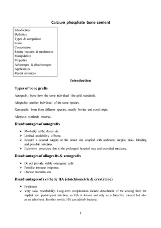 Calcium phosphate bone cement word | PDF