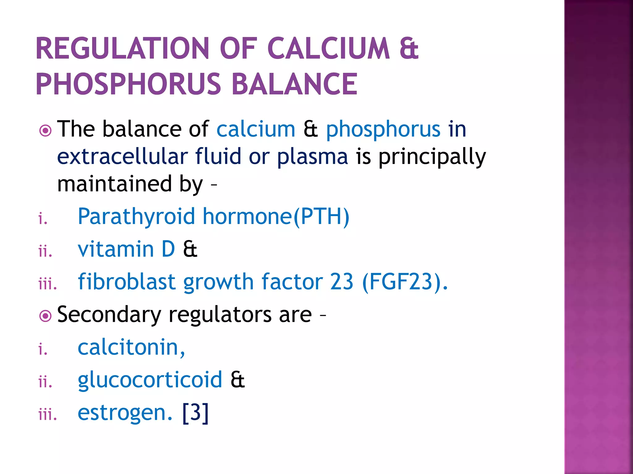Calcium & phosphorus balance | PPTX