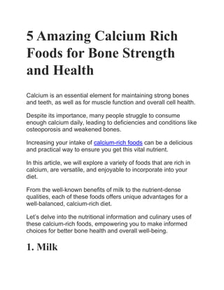 Calcium Rich Foods - Doodhvale Delhi, NCR | PDF