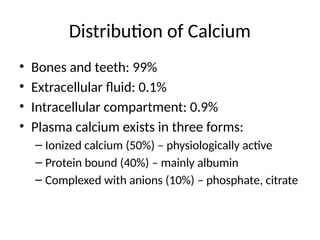 Calcium Role Homeostasis function of Calcium in human body | PPTX