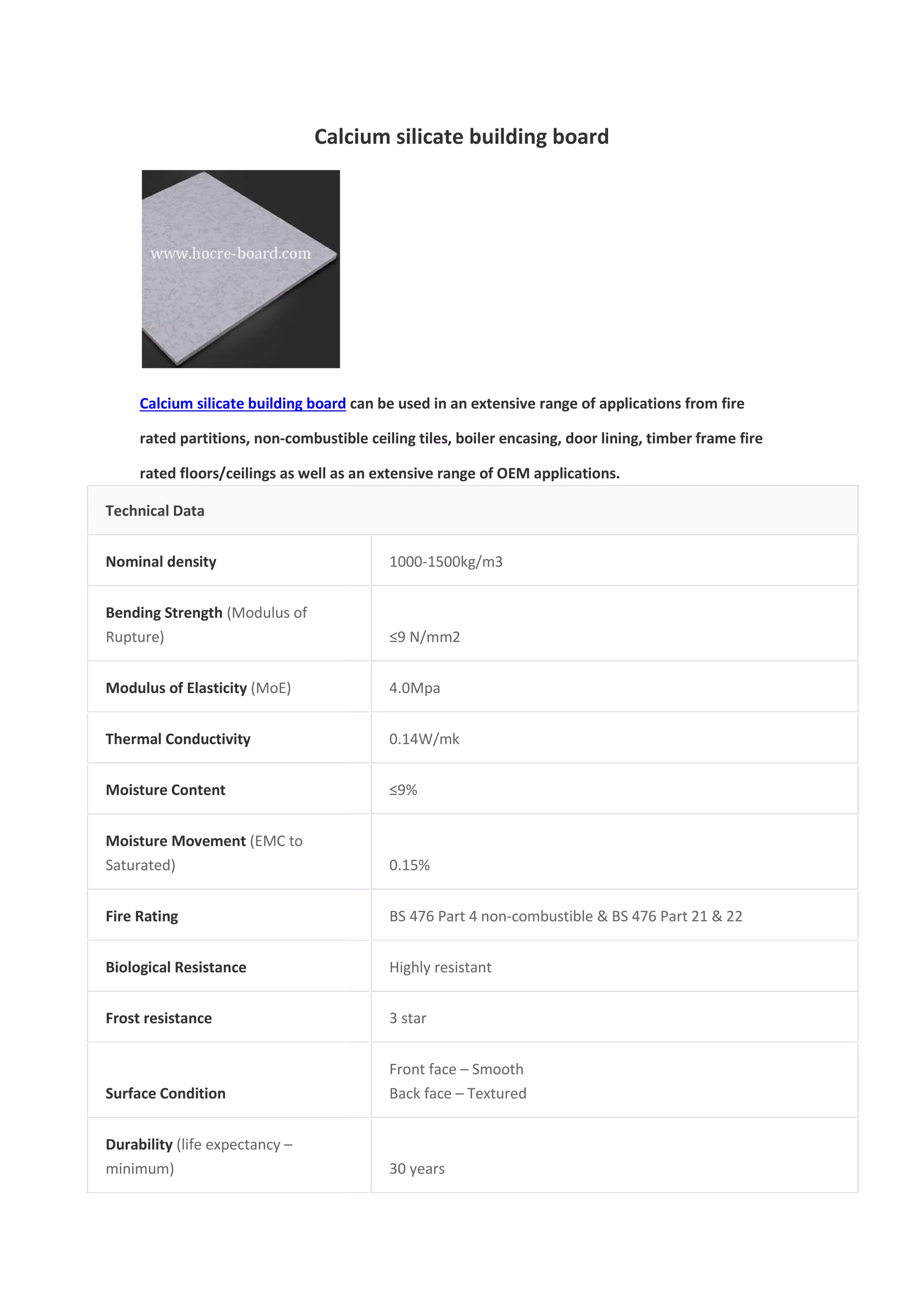 Calcium silicate building board | PDF