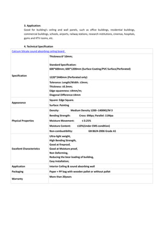 Calcium silicate sound absorbing ceiling board | PDF